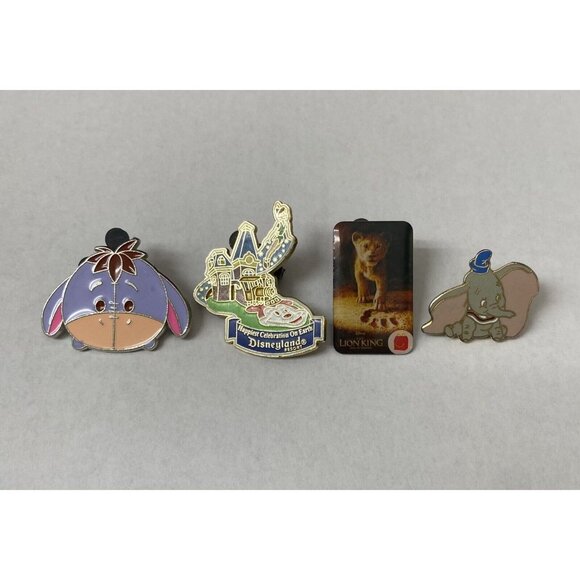 Disney | Jewelry | Disney Lot 4 Pins Eeyore Dumbo Lion King Disneyland ...